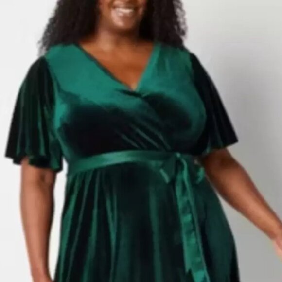 Danny & Nicole | Dresses | Danny Nicole Plus Short Sleeve Midi Wrap ...